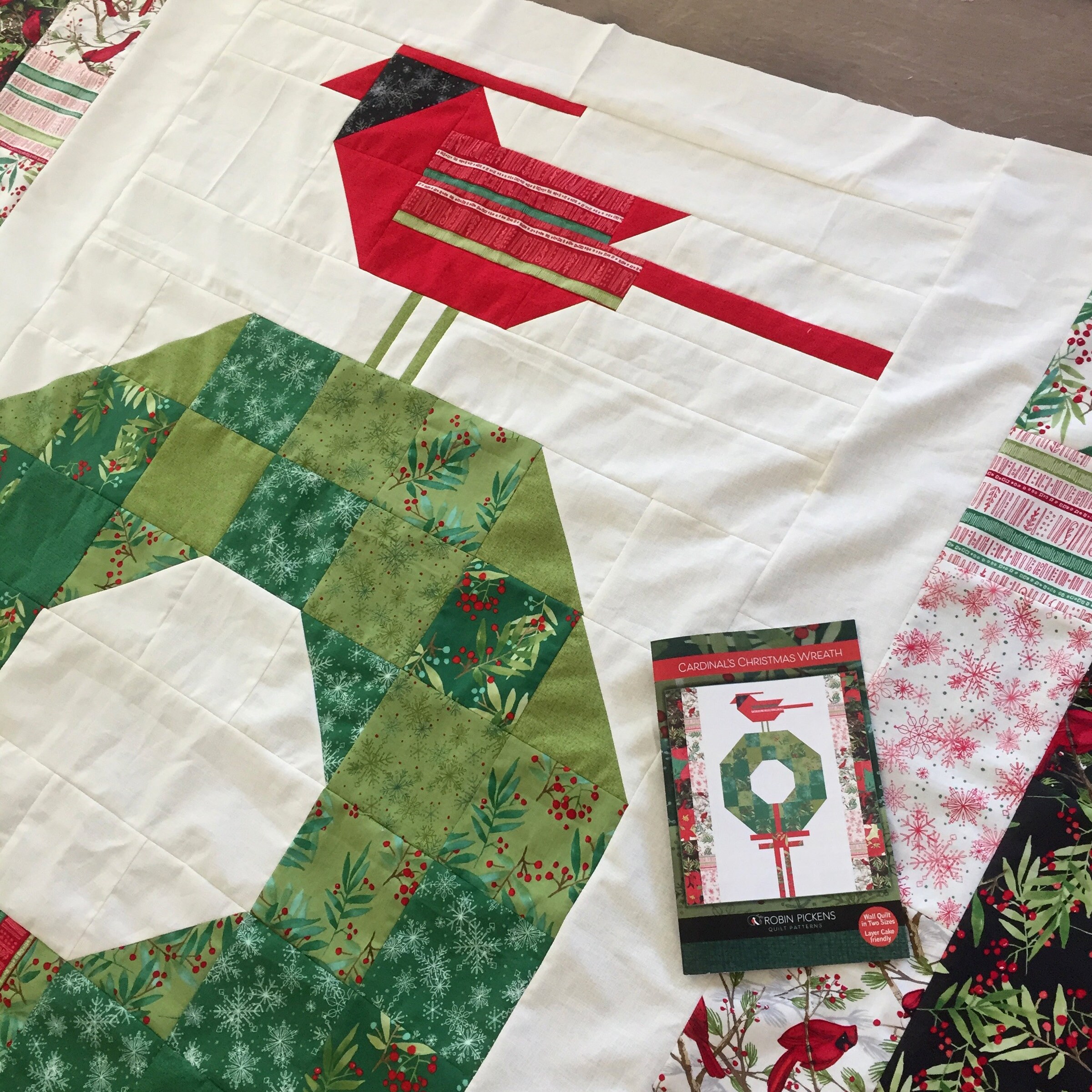 Digital Pdf Quilt Pattern of CARDINALS CHRISTMAS WREATH in - Etsy