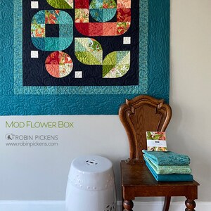 Mod Flower Box Quilt Pattern in Wall/lap and Large Size, Modern Quilt ...