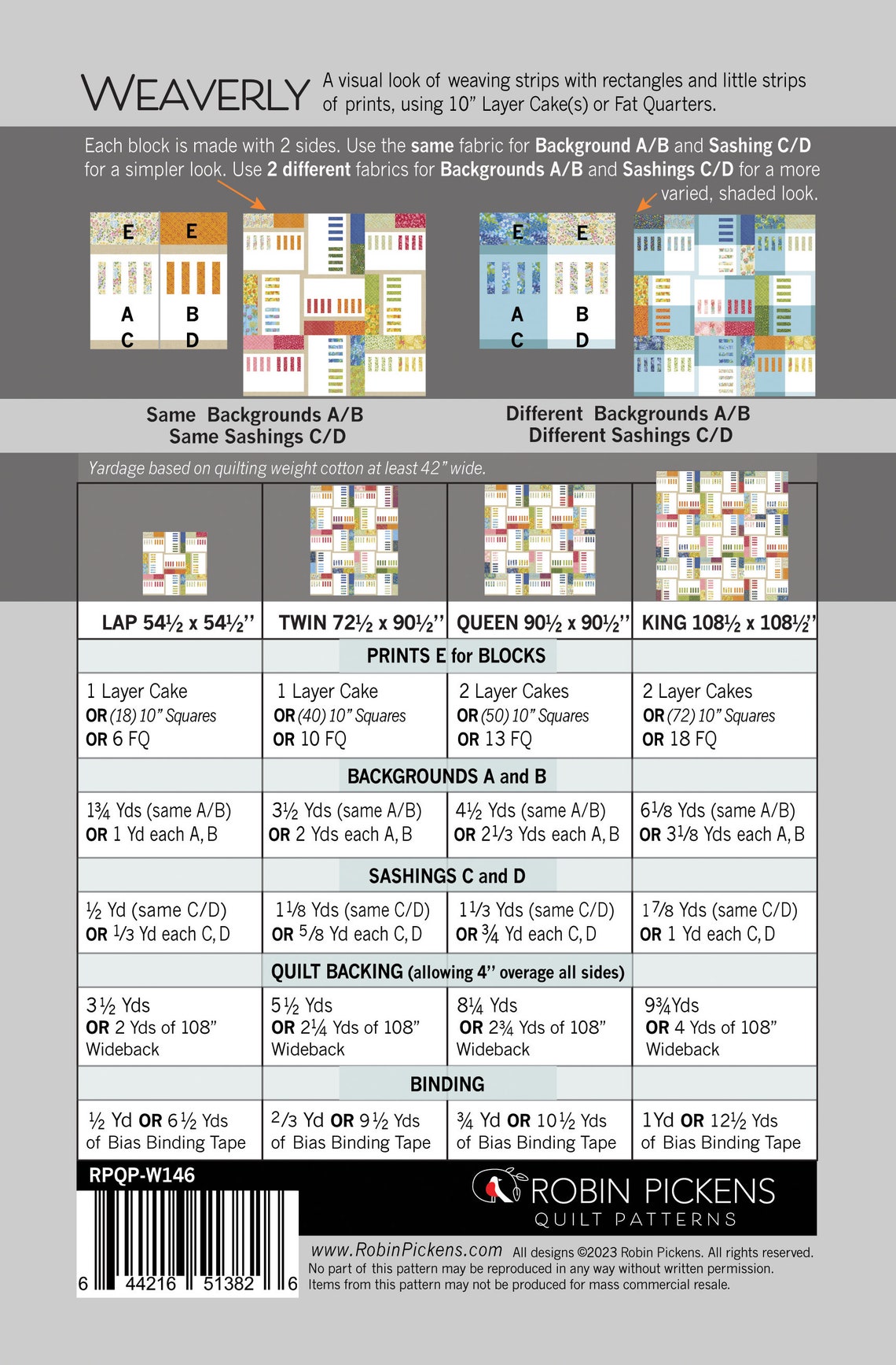 WEAVERLY Quilt Pattern PDF (digital Download) by Robin Pickens in Lap ...