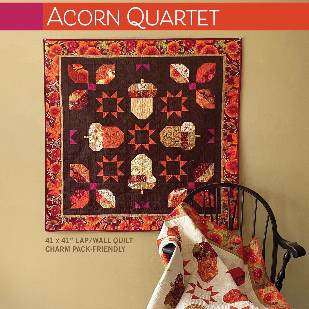 ACORN QUARTET Quilt Pattern, Digital PDF Download, Robin Pickens, Lap ...