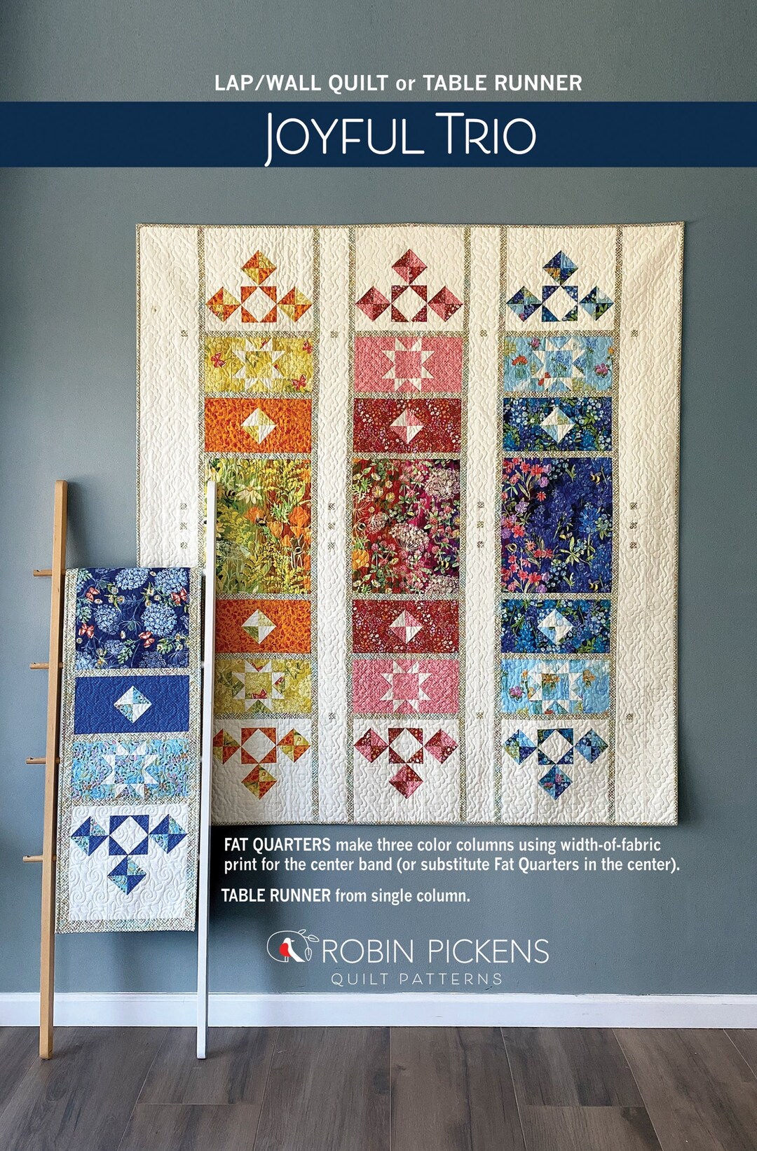 JOYFUL TRIO Quilt Pattern PDF (digital Download) by Robin Pickens in ...