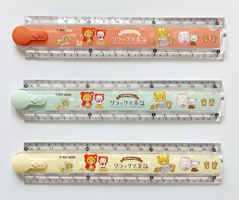 Rilakkuma Fairytale Cute Kawaii Kitsch 30cm Folding Ruler With Shape ...
