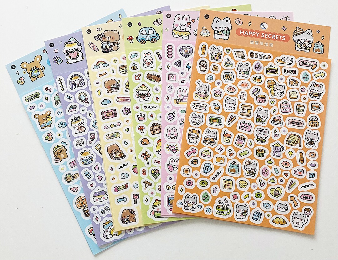 Happy Secrets Little Animals Cute Kawaii Kitsch Stickers - Etsy