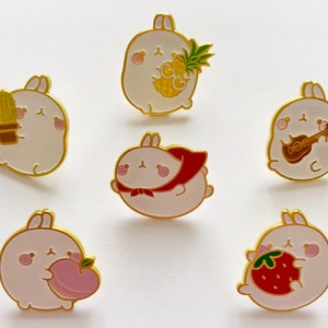 Molang Podgy Potato Rabbit Cute Kawaii Kitsch Pins Badges - Etsy UK