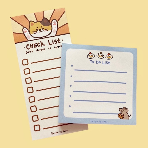Tutu Cat N Mouse Check List to Do List Cute Kawaii Kitsch - Etsy