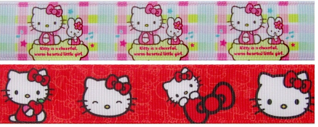 Hello Kitty Cat Cathy Rabbit Bunny Teddy Cute Kawaii Kitsch Grosgrain ...