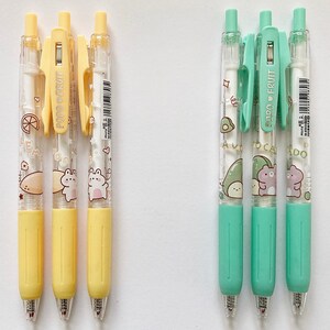 Popo Fruit Bear N Bunny Cute Kawaii 0.5mm Black Gel Ink Clicker Pens ...