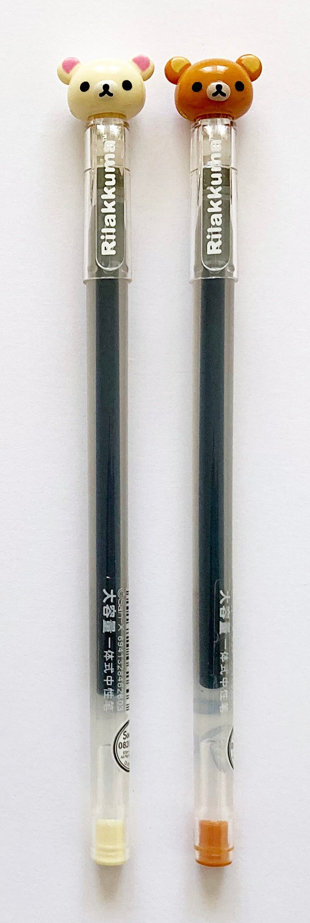 Rilakkuma Korilakkuma Cute Kawaii Kitsch 3D 0.5mm Black Gel Ink Pen Duo ...