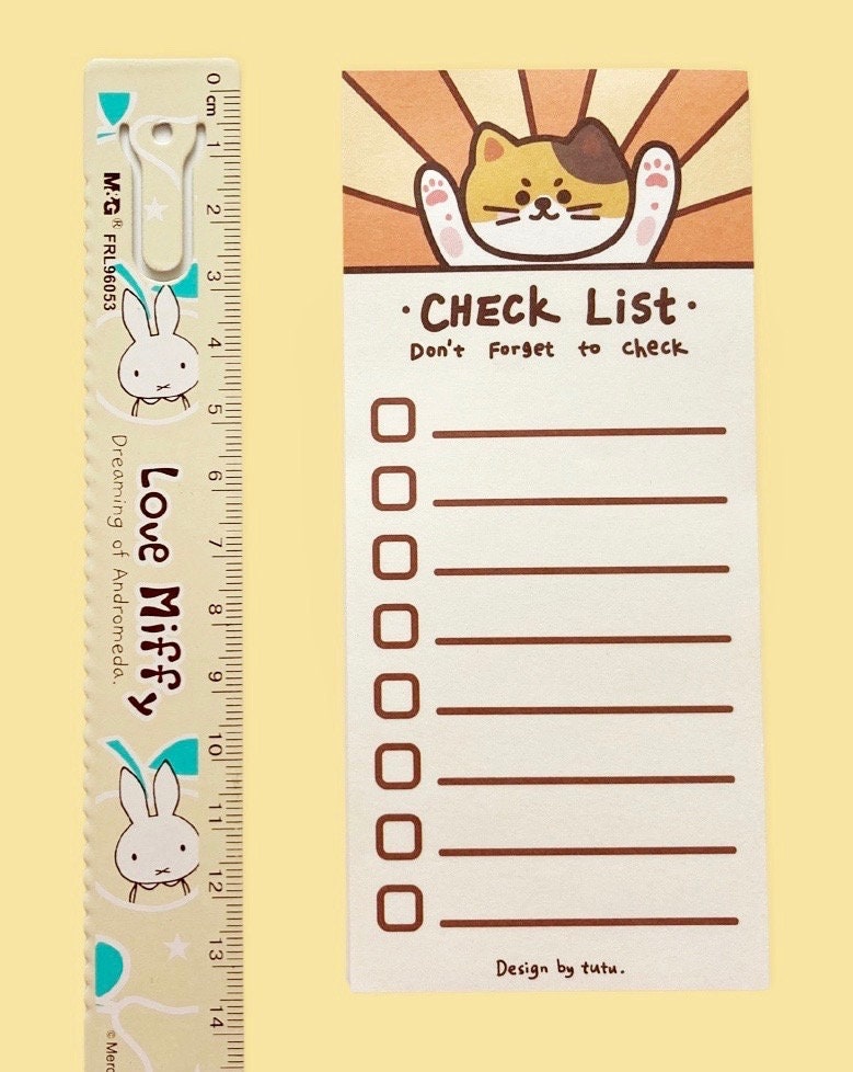 Tutu Cat N Mouse Check List to Do List Cute Kawaii Kitsch - Etsy