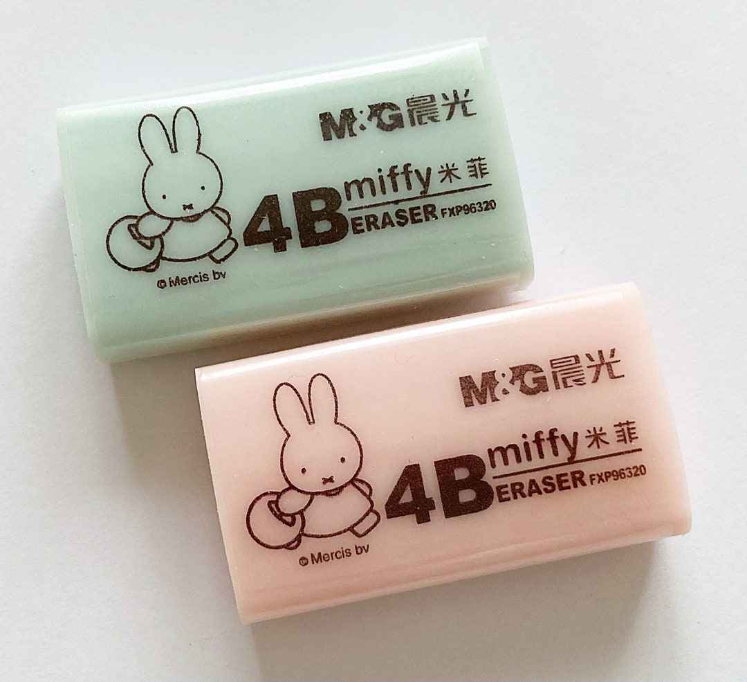Miffy Bunny Rabbit Cute Kawaii Kitsch 4B Eraser Rubber Set Pink and ...