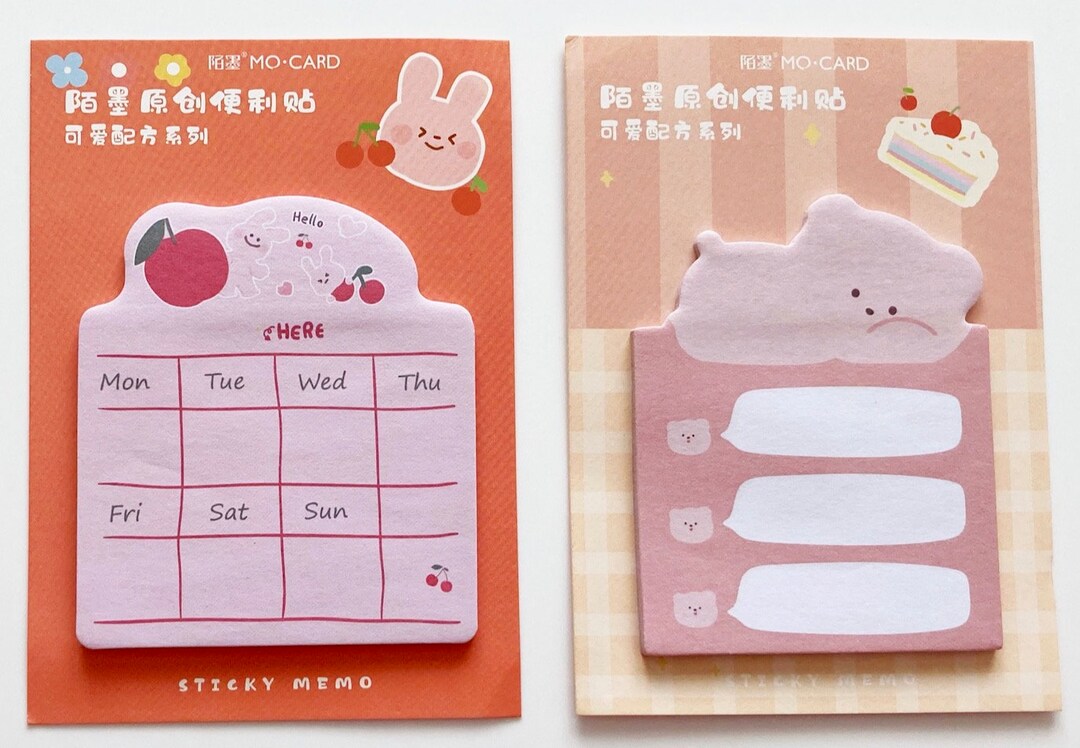 Bunny Teddy Organiser Reminder Cute Kawaii Kitsch Sticky Notes - Etsy UK
