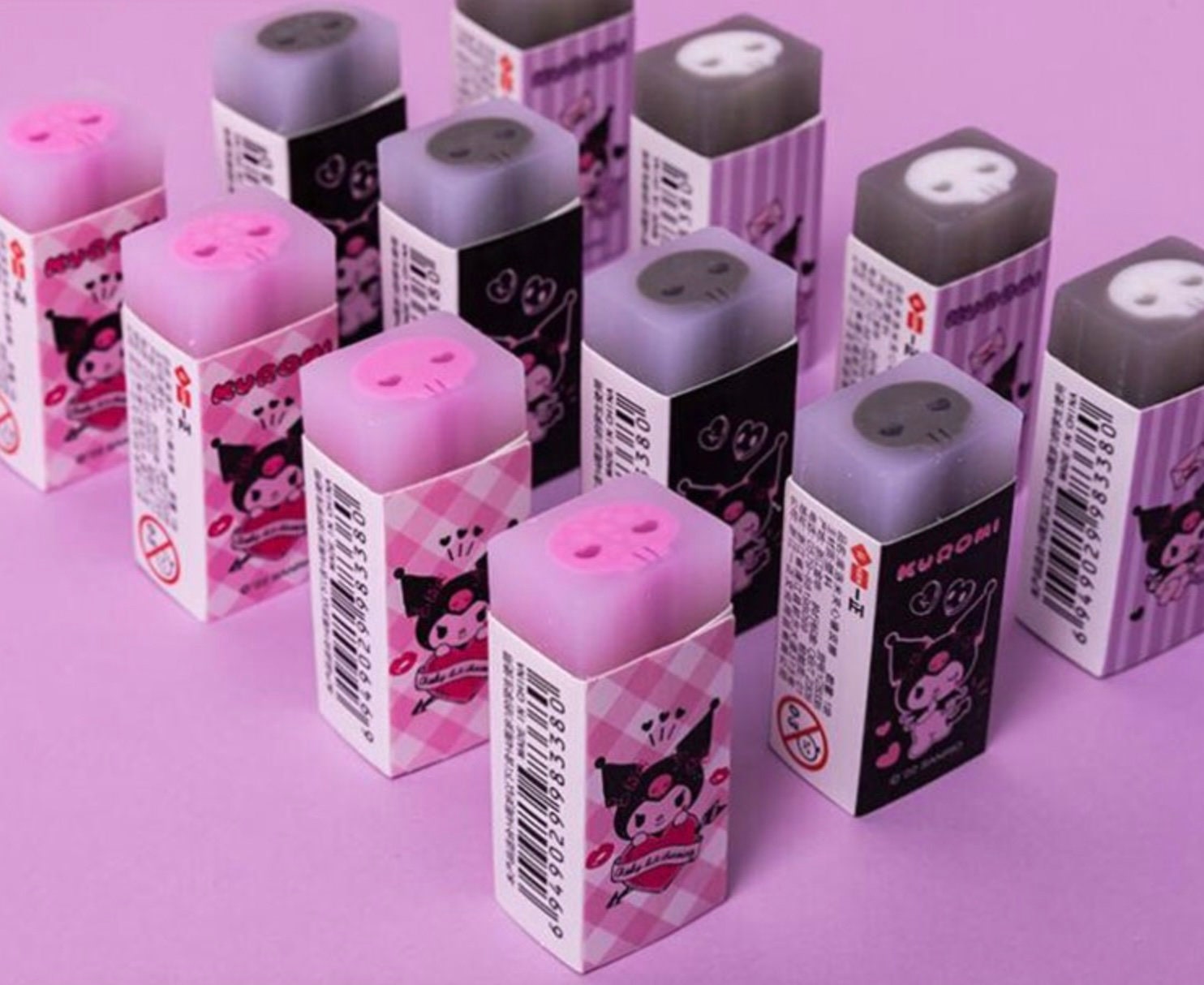 Kuromi 'skull' Cute Kawaii Kitsch Eraser Rubbers - Etsy UK