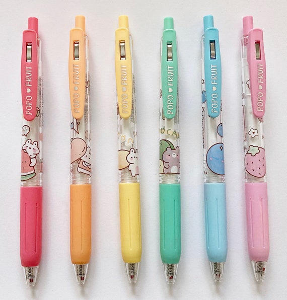 Popo Fruit Bear N Bunny Cute Kawaii 0.5mm Black Gel Ink | Etsy UK