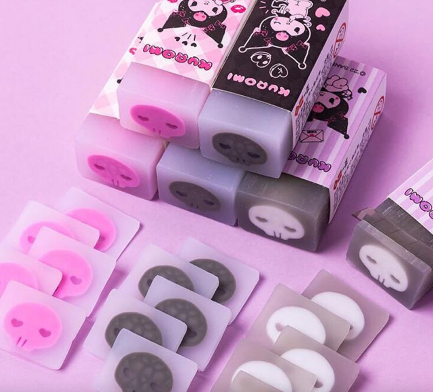 Kuromi 'skull' Cute Kawaii Kitsch Eraser Rubbers - Etsy UK