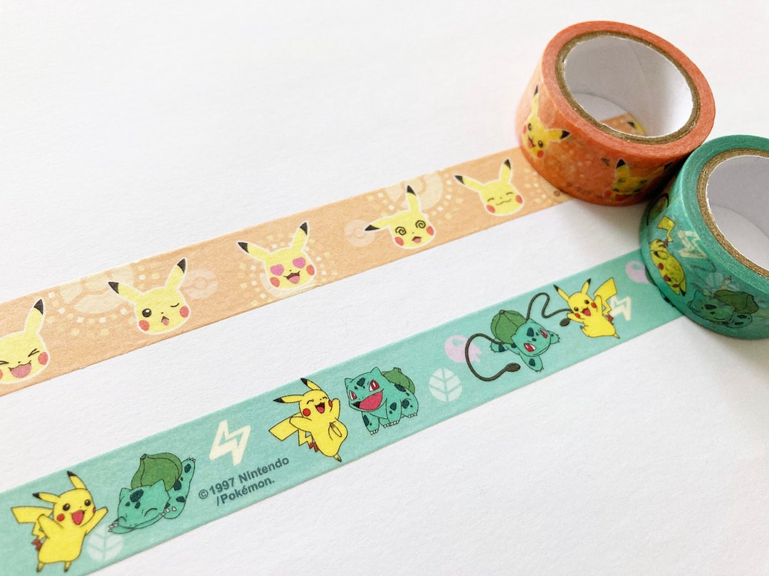Pokemon Pikachu Bulbasaur Cute Kawaii Washi Sticky Masking Deco Tape - Etsy