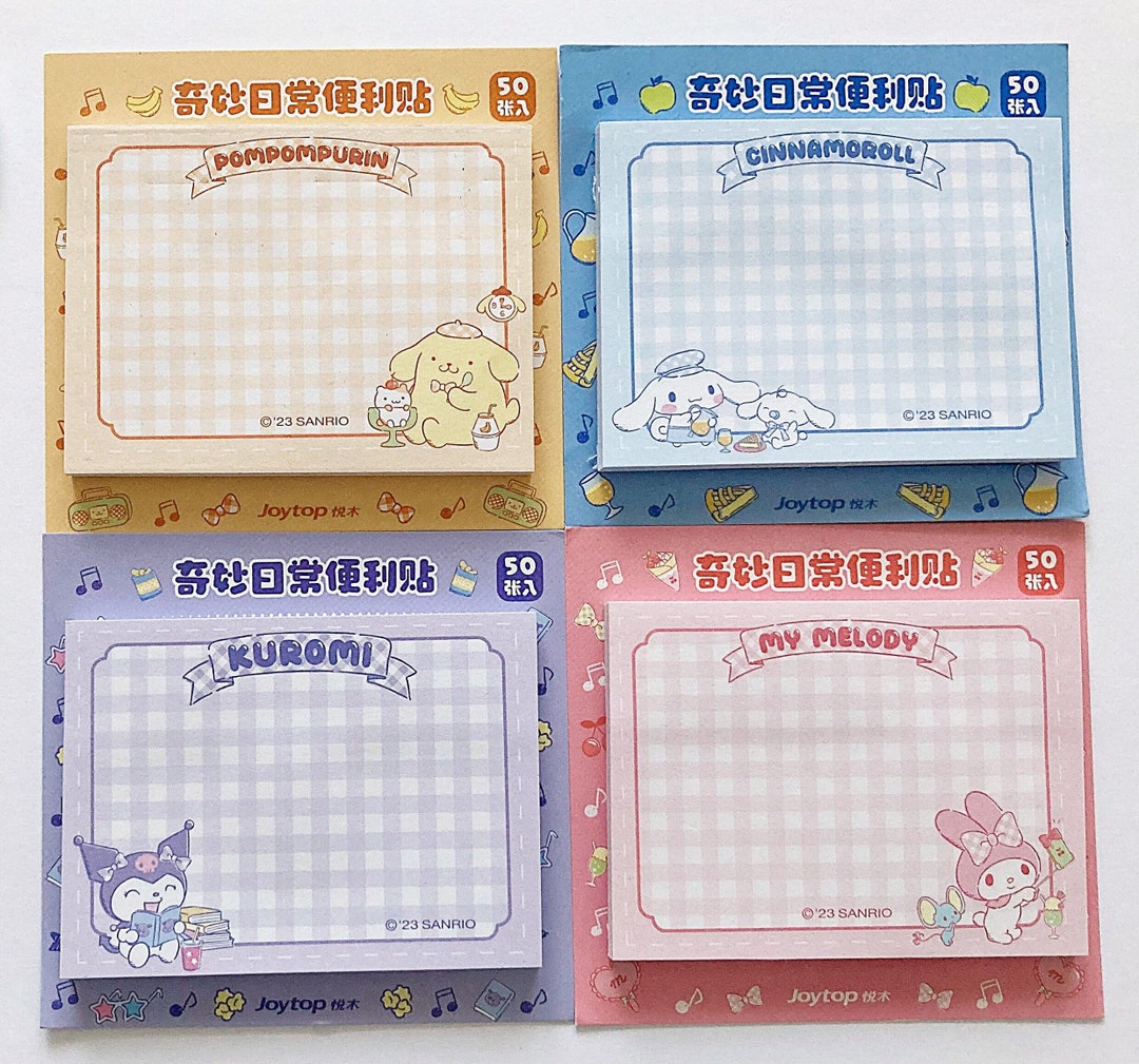 My Melody Kuromi Cinnamoroll Pompompurin Cute Kawaii Kitsch Sticky ...