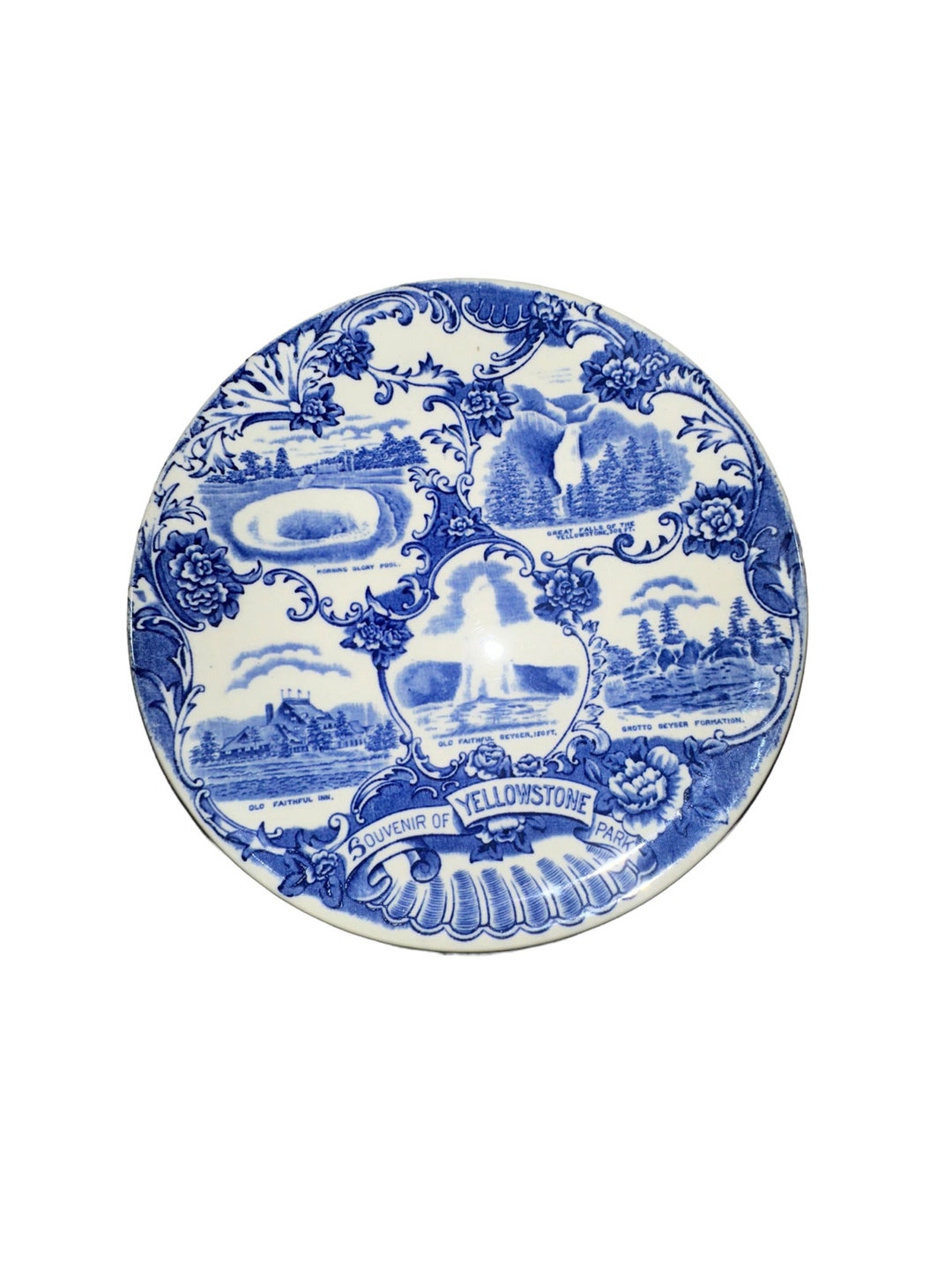 Vintage Yellowstone Park Collector Plate Old English - Etsy