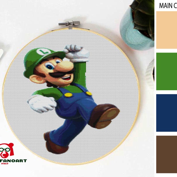 Luigi Cross Stitch - Etsy