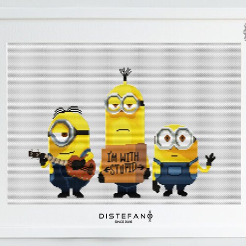 MINIONS Cross Stitch Pattern PDF Embroidery Chart Cute - Etsy