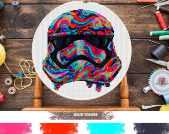 CHEWBACCA Star Wars Cross Stitch Pattern PDF, Modern Space Darth Vader ...