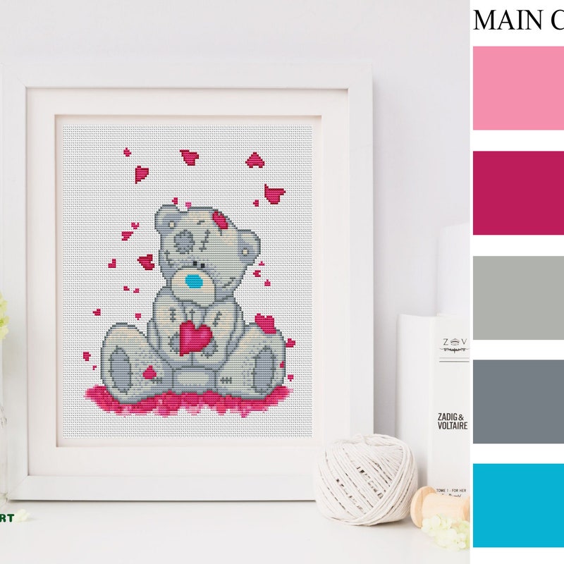 Teddy Cross Stitch - Etsy
