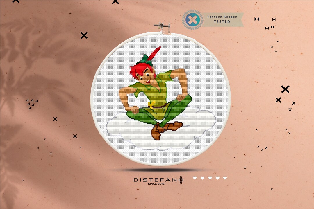 PETER PAN Cross Stitch Pattern PDF, Embroidery Chart Nursery Wall Decor ...