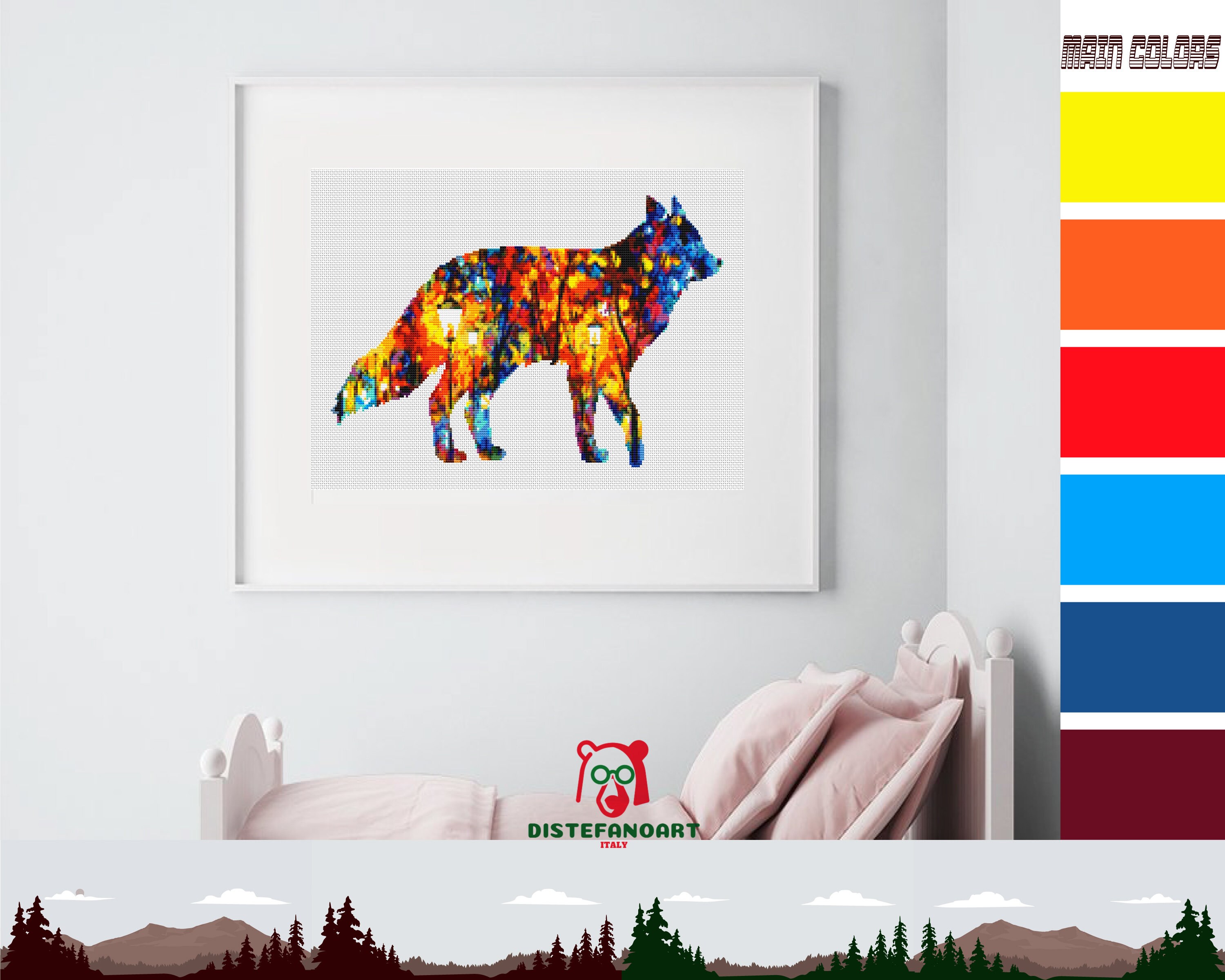WOODLAND ANIMALS Cross Stitch Pattern PDF Set Wild Bear Fox | Etsy