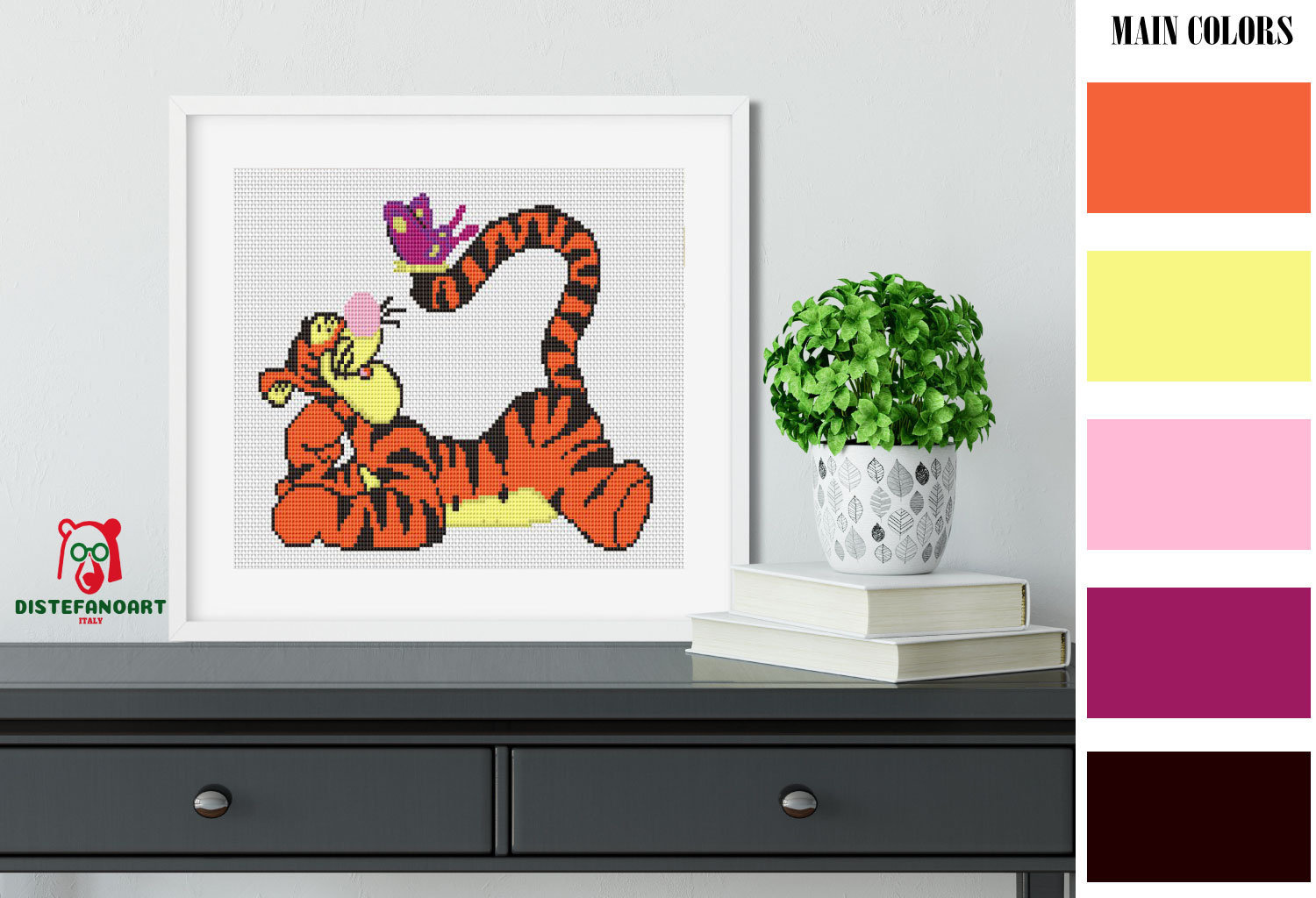 TIGGER Cross Stitch Pattern PDF Embroidery Cute Nursery | Etsy