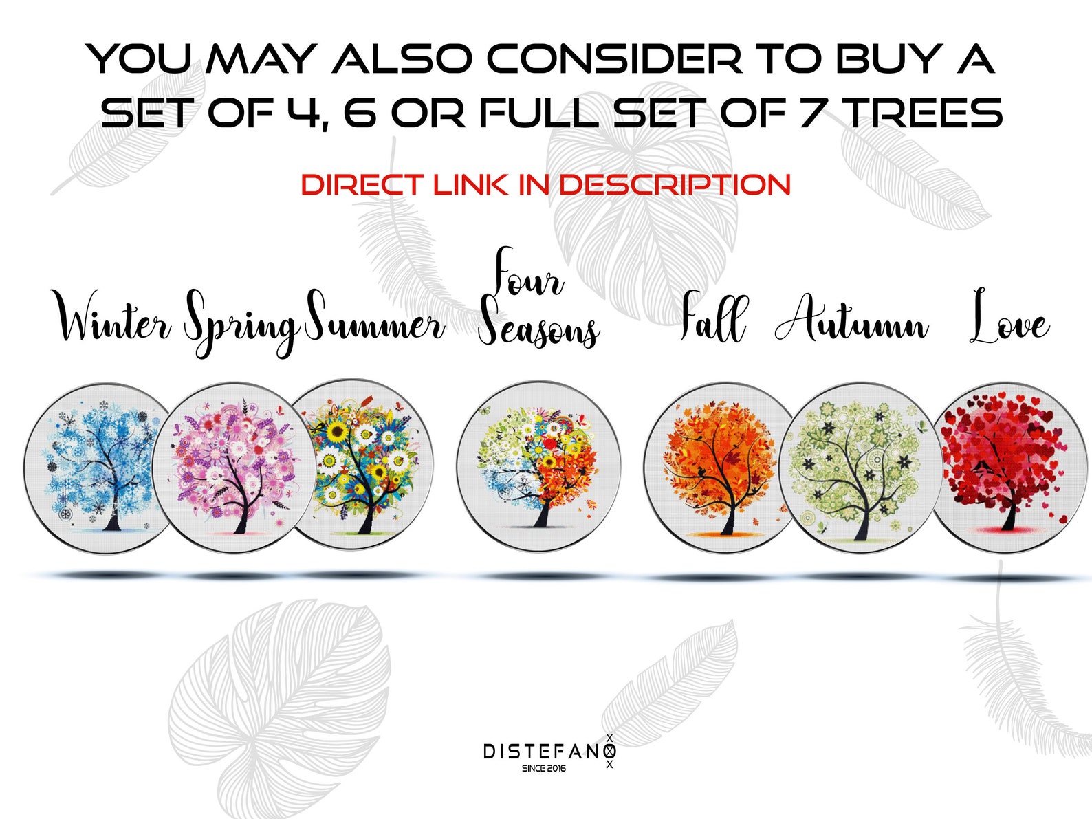 FOUR SEASONS Tree Cross Stitch Pattern PDF, Embroidery Chart Cute Wall ...