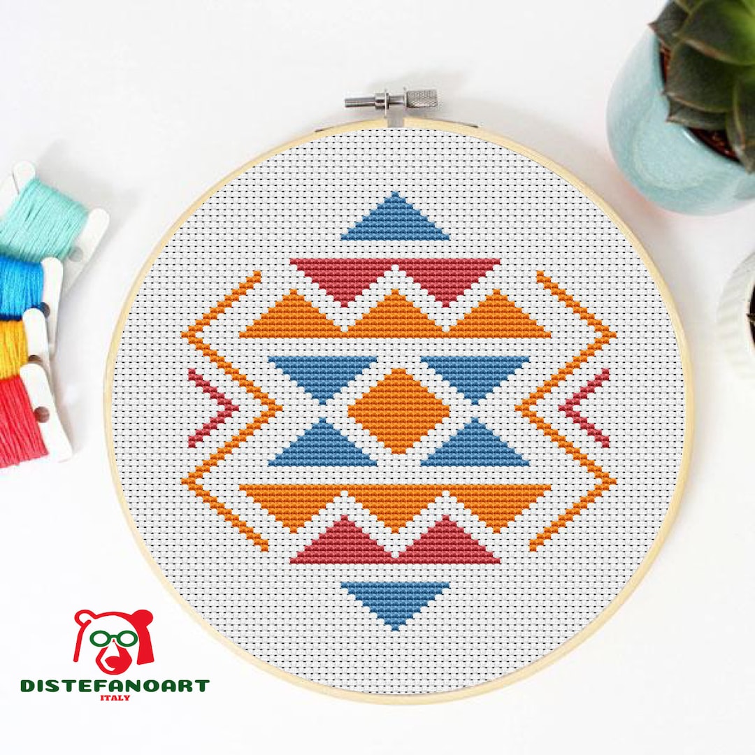 AZTEC ORNAMENT 3 Cross Stitch Pattern PDF, Embroidery Decor Ethnic ...