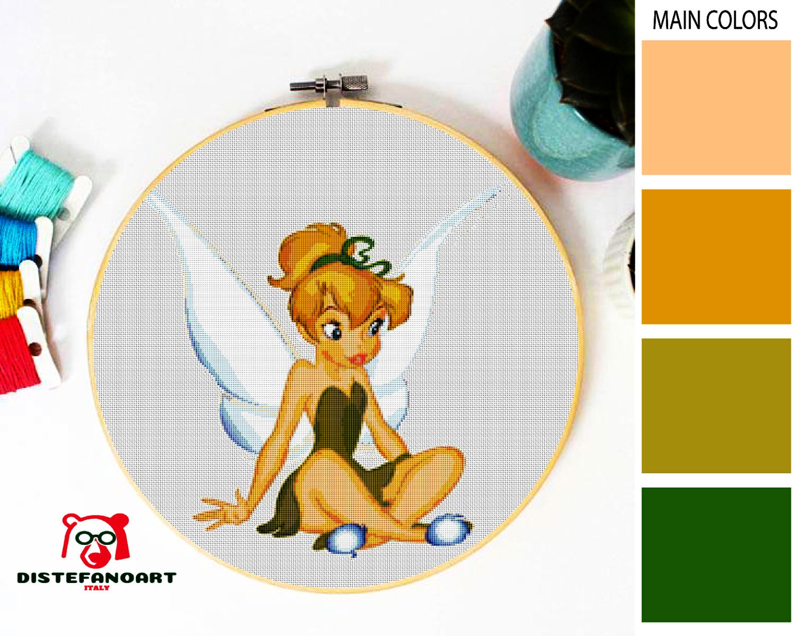 TINKER BELL Cross Stitch Pattern PDF Embroidery Cute Nursery | Etsy