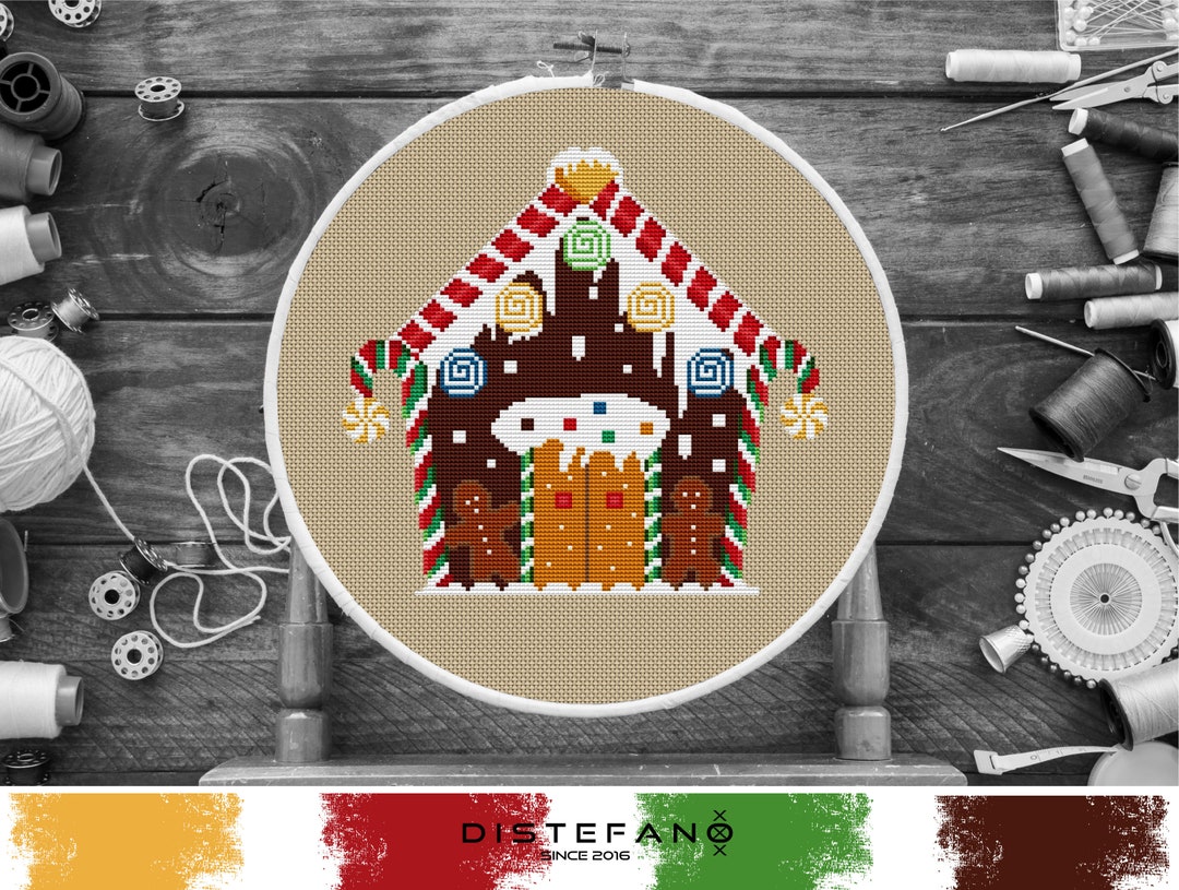 GINGERBREAD HOUSE 2 Cross Stitch Pattern Pdf, Christmas Embroidery ...