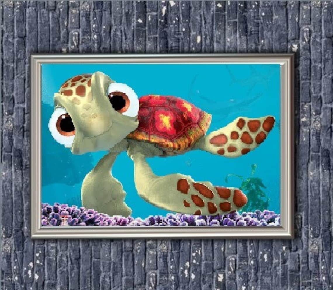 TURTLE Finding Nemo Cross Stitch Pattern PDF, Easy Embroidery Chart ...