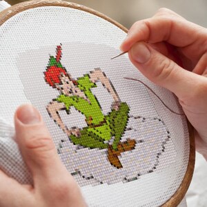 PETER PAN Cross Stitch Pattern PDF, Embroidery Chart Nursery Wall Decor ...