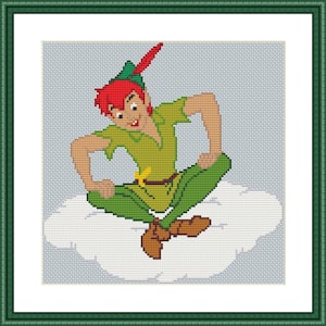 PETER PAN Cross Stitch Pattern PDF, Embroidery Chart Nursery Wall Decor ...