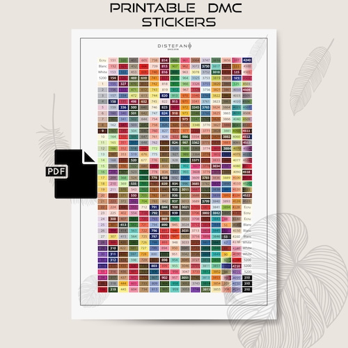 DMC Floss Printable Stickers Color Bobbin Labels Thread - Etsy