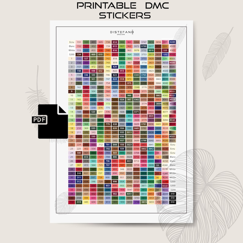 DMC Floss Printable Stickers, Color Bobbin Labels, Thread Organizer ...