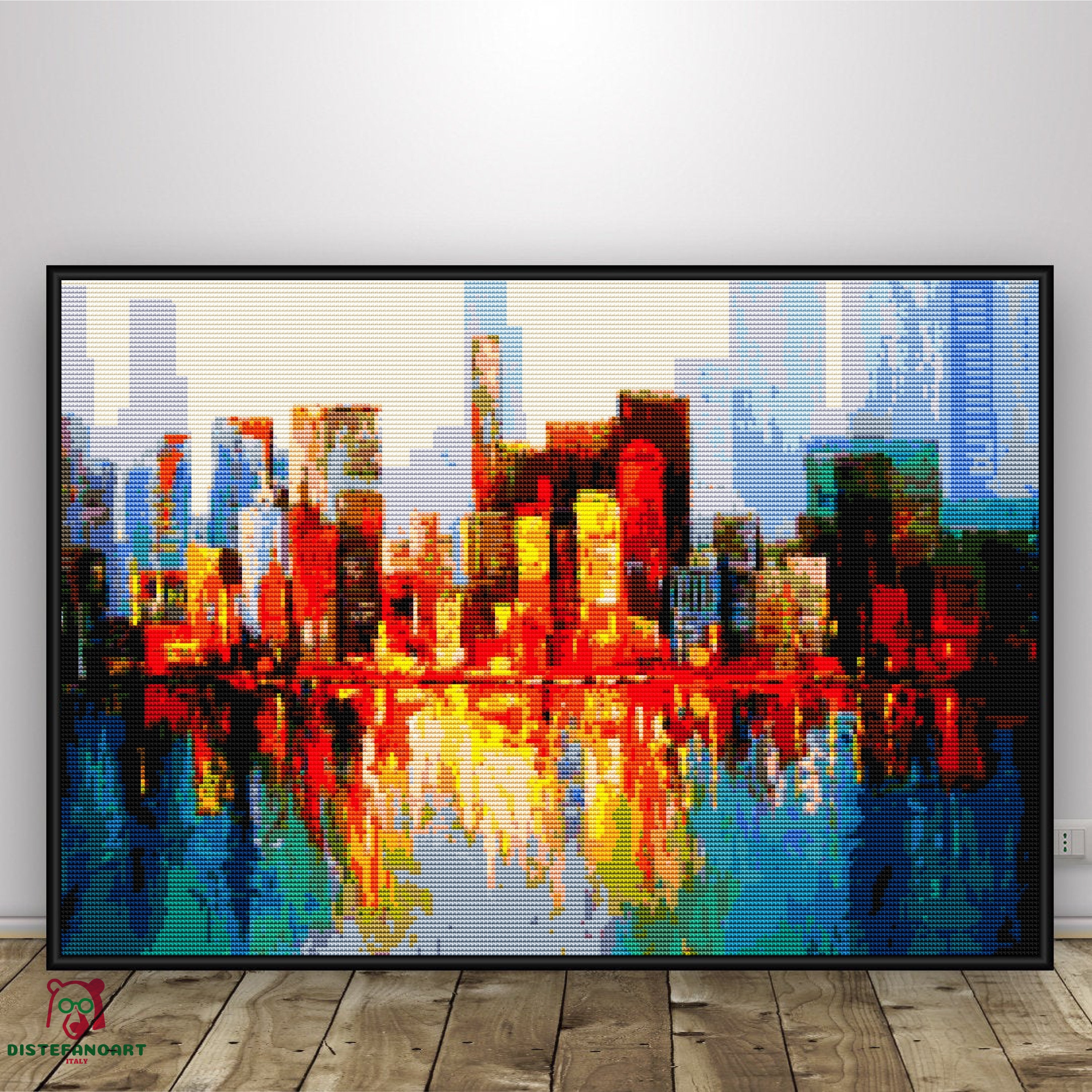 SKYLINE Cross Stitch Pattern PDF, Chicago Art Embroidery Chart Decor ...