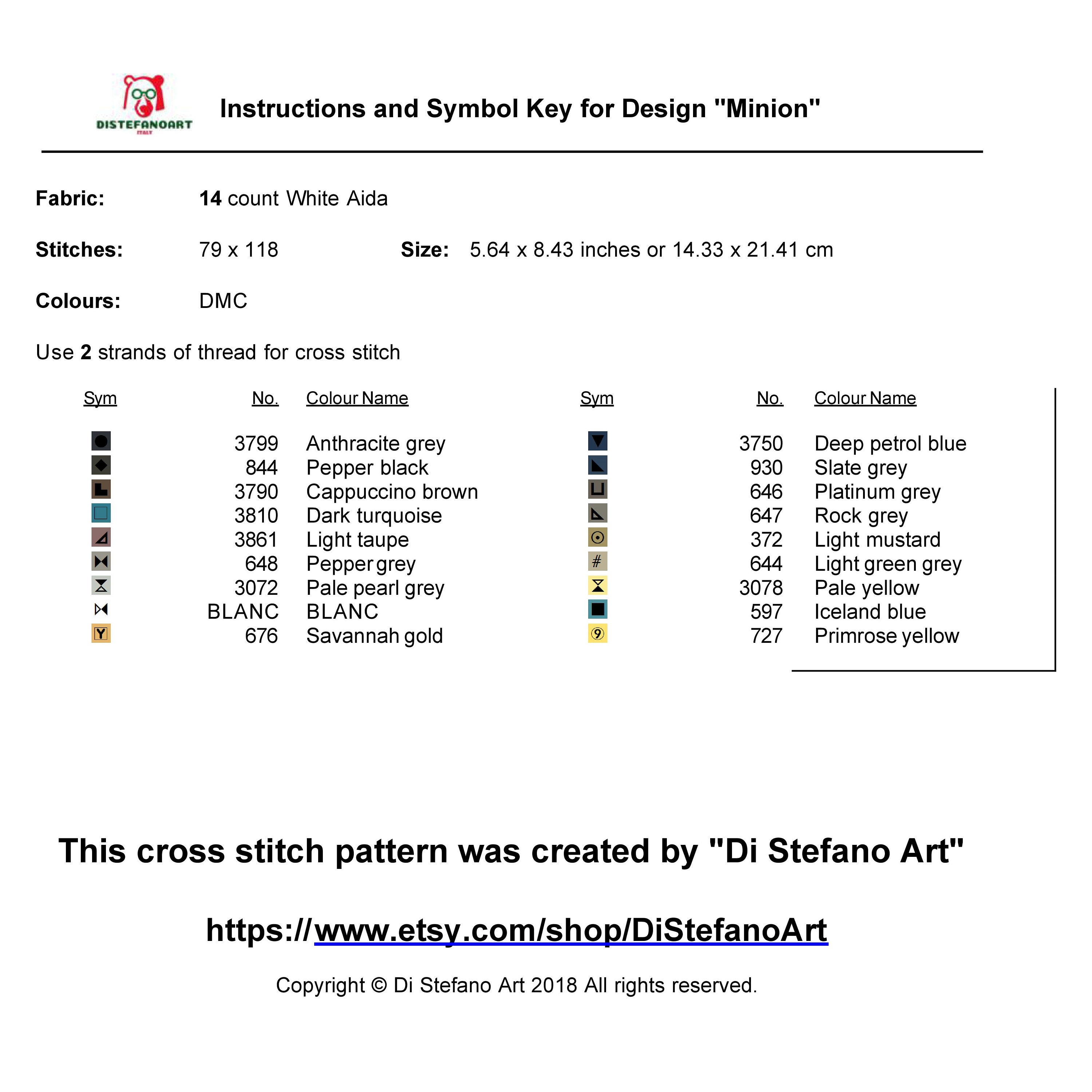 MINION Cross Stitch Pattern PDF Embroidery Cute Nursery Wall | Etsy