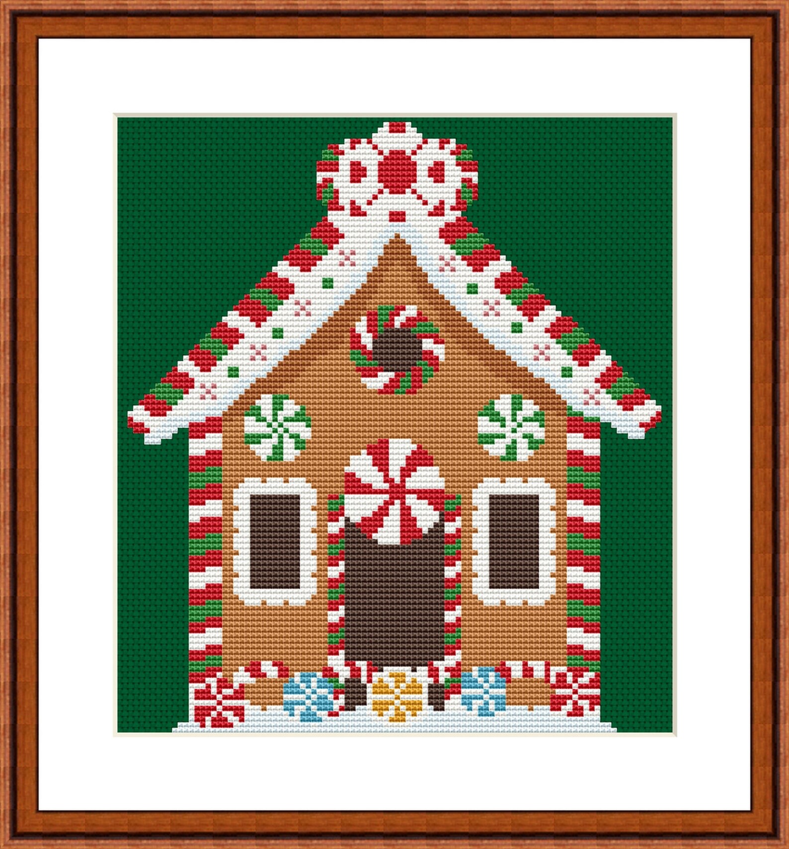 GINGERBREAD HOUSE Cross Stitch Pattern Pdf, Christmas Embroidery ...