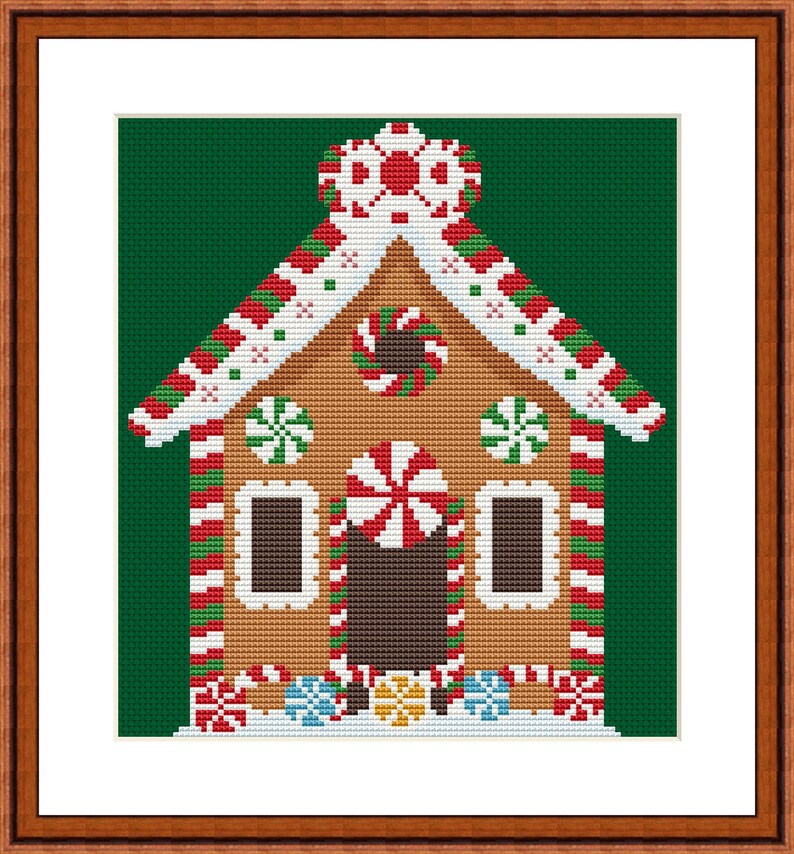 GINGERBREAD HOUSE Cross Stitch Pattern Pdf Christmas - Etsy