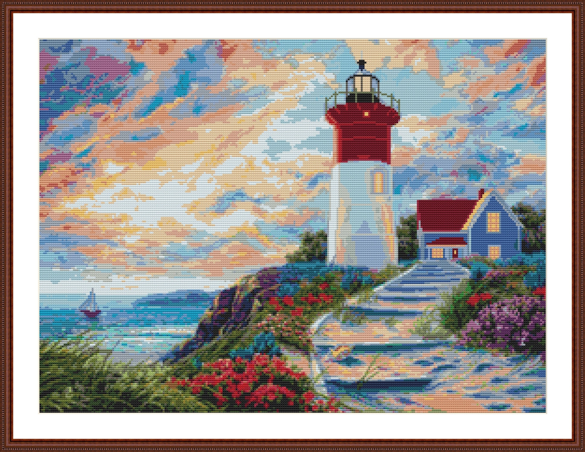 Lighthouse Cross Stitch Pattern PDF Embroidery Chart Cute - Etsy