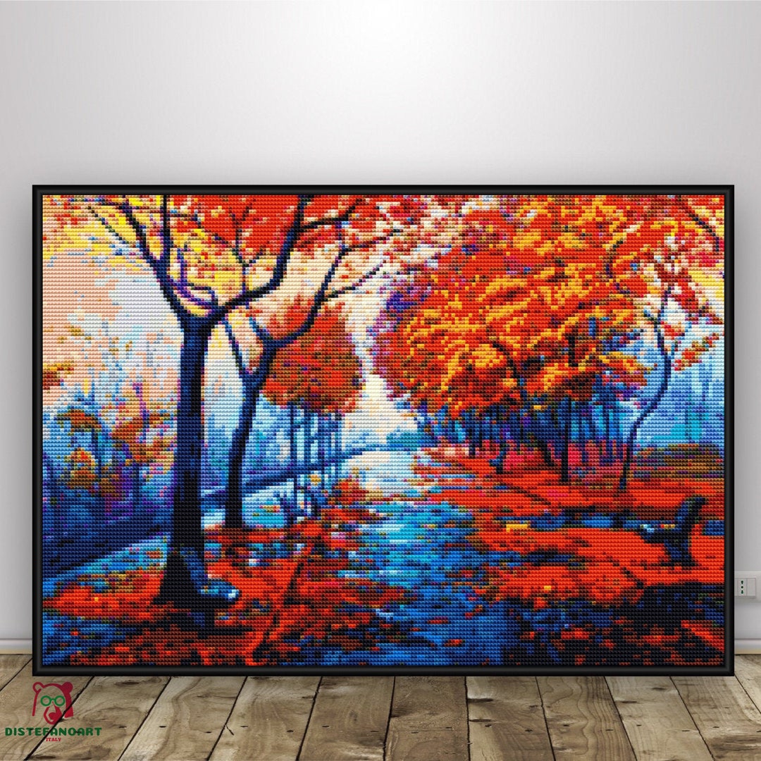 Autumn Forest Cross Stitch Pattern PDF, Embroidery Chart, Wall Decor ...