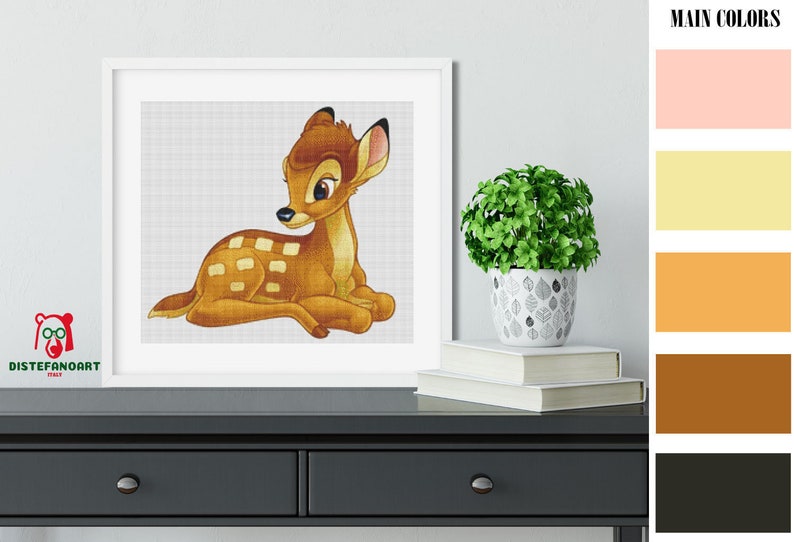BAMBI Cross Stitch Pattern PDF Embroidery Chart Cute Nursery | Etsy