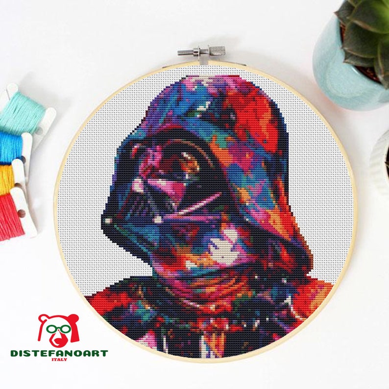 DARTH VADER Star Wars Cross Stitch Pattern PDF Modern Space - Etsy