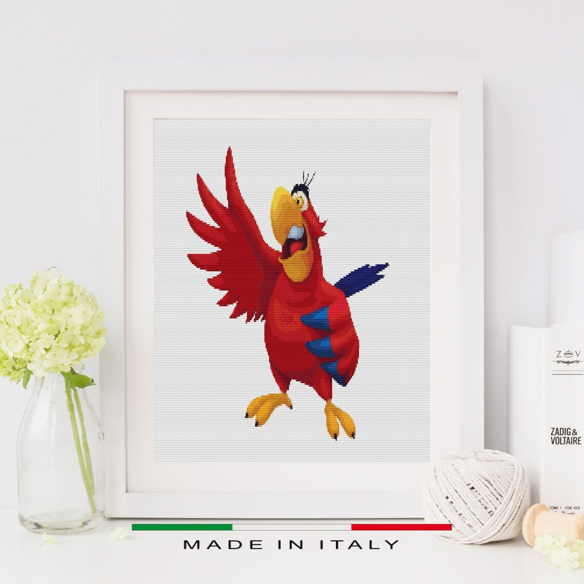 IAGO Parrot Cross Stitch Pattern PDF Embroidery Chart Cute | Etsy