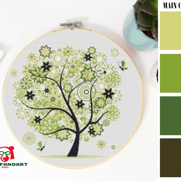Tree Cross Stitch - Etsy