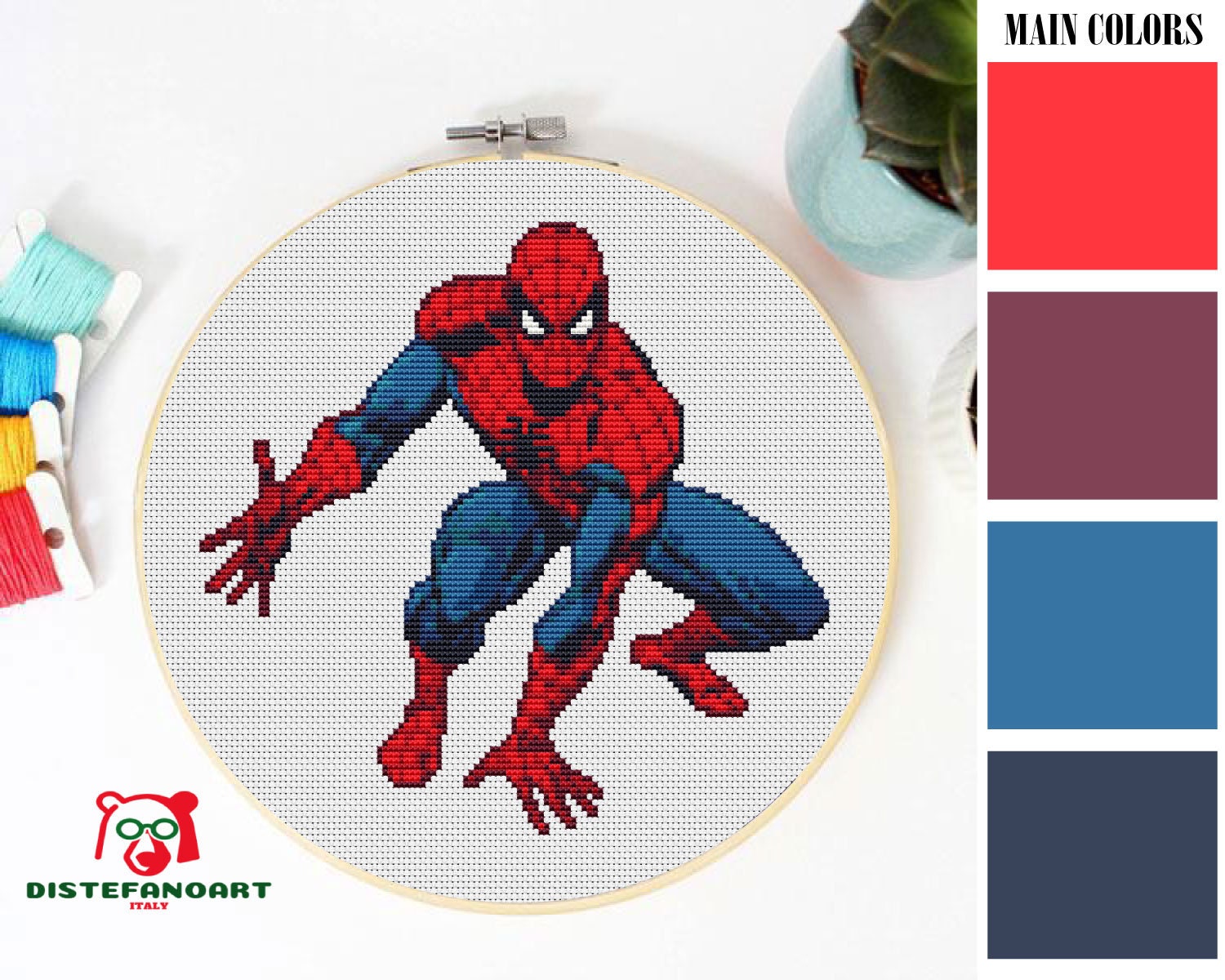 SPIDERMAN Cross Stitch Pattern PDF Embroidery Chart Cute | Etsy