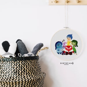 INSIDE OUT Cross Stitch Pattern PDF, Embroidery, Joy, Sadness, Disgust ...