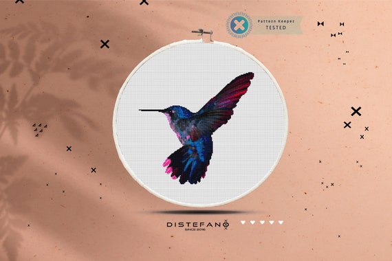 HUMMINGBIRD Cross Stitch Pattern PDF Embroidery Chart Cute - Etsy